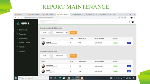 GATE PASS MANAGEMENT SYSTEM.pptx | Educational Assessment | Education