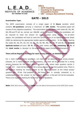 Gate pattern | DOC | Standardized Testing | Educational Assessment
