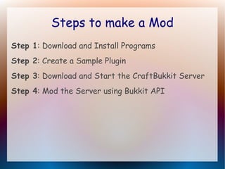 How to build a minecraft mod | PPT