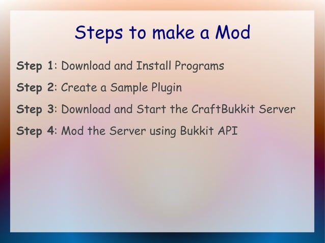 How to build a minecraft mod | PPT