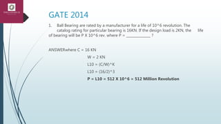 Gate question on rolling contact bearing | PPT