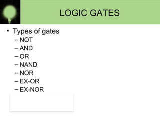 Basic gates in electronics and digital Principles | PPT
