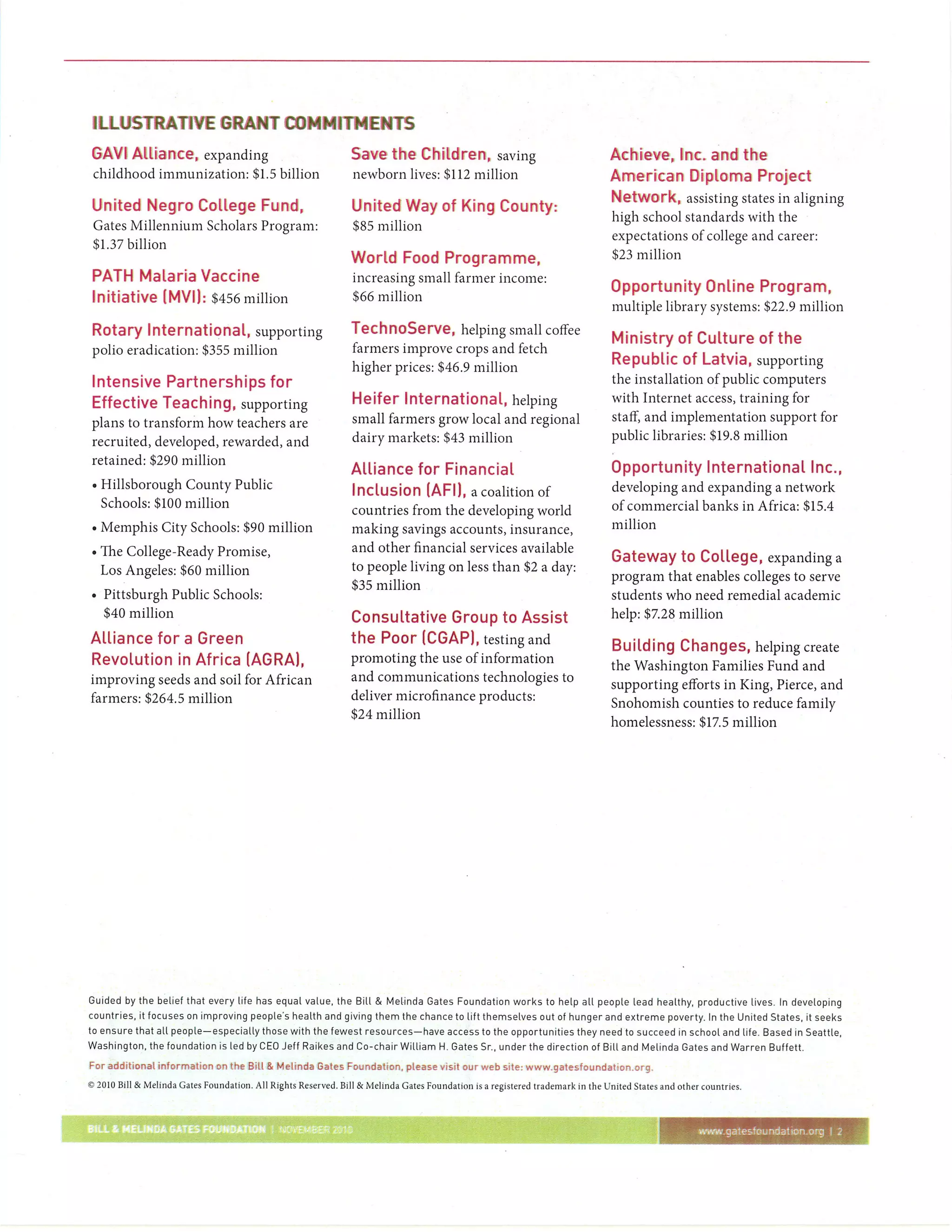 Gates Foundation Fact Sheet | PDF