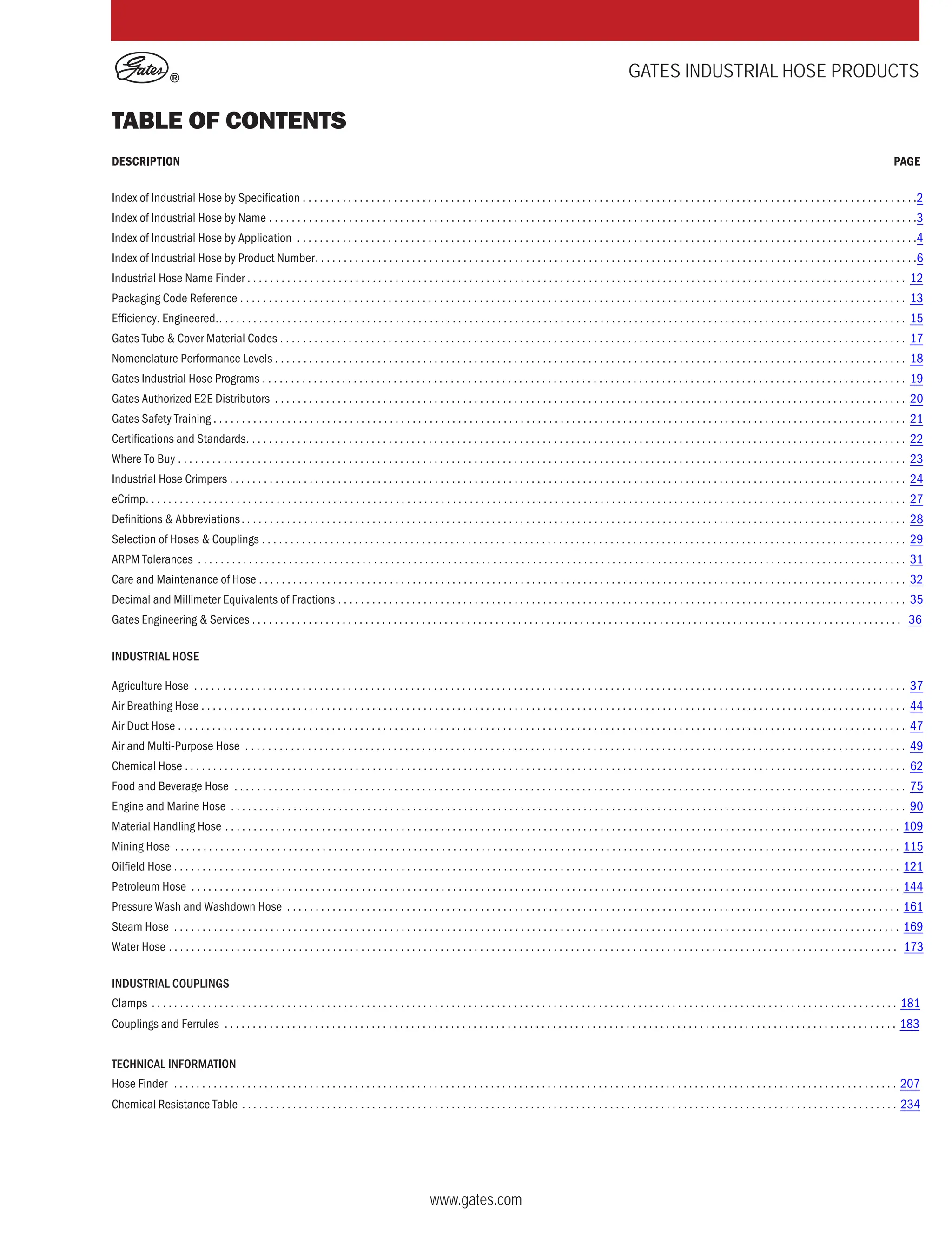 Gates industrial hose and couplings catalog 2022-2023 | PDF