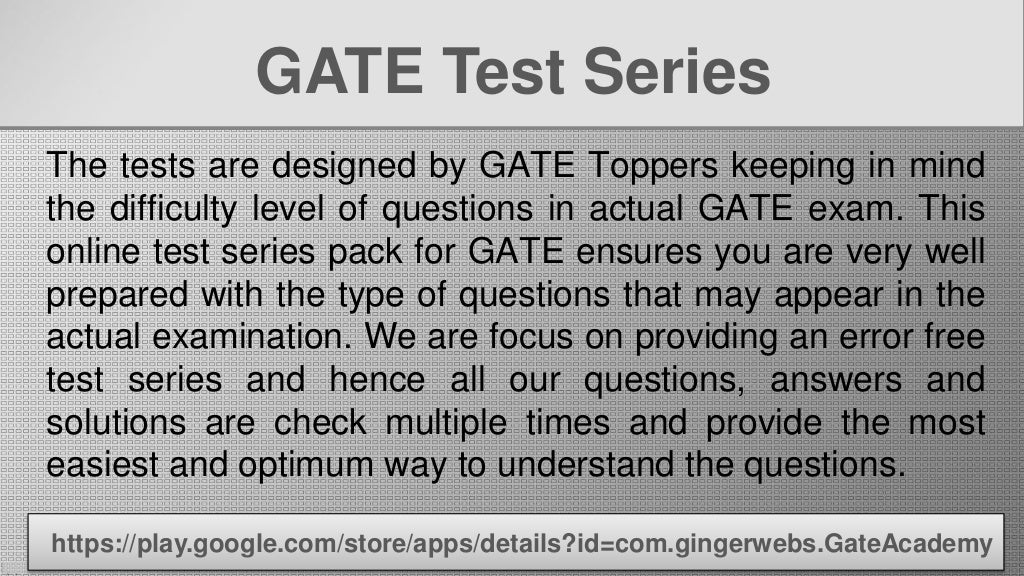 GATE Test Series Preparation App