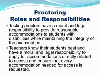 Testing Accomodations Presentation Ppt