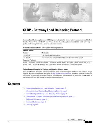 Gateway load balancing protocol | PDF | Computer Networking | Computing
