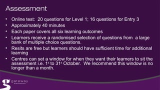 Gateway Qualifications - Entry Level 3 and Level 1 Award in British ...