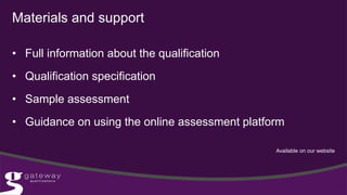 Gateway qualifications - Entry Level 3 and Level 1 Award in Mental ...