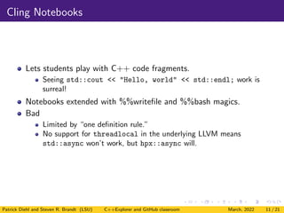 Interactive C++ code development using C++Explorer and GitHub Classroom ...