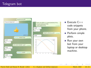 Interactive C++ code development using C++Explorer and GitHub Classroom for educational purposes ...