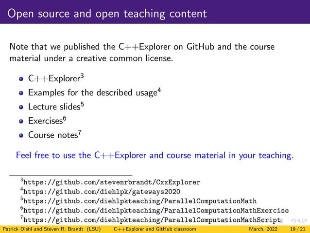 Interactive C++ code development using C++Explorer and GitHub Classroom ...