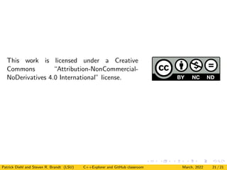 Interactive C++ code development using C++Explorer and GitHub Classroom ...
