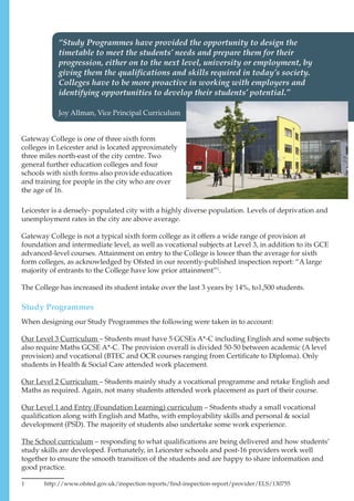 Gateway sixth form college - study programmes | PDF | Secondary ...