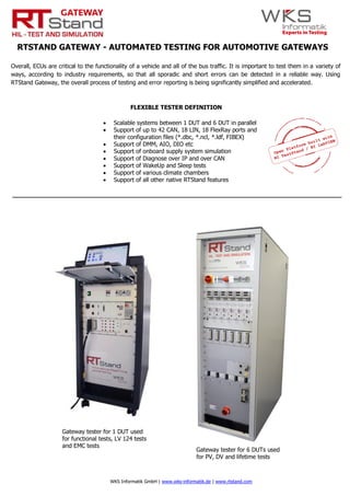 RTStand Gateway - automated testing solution | PDF