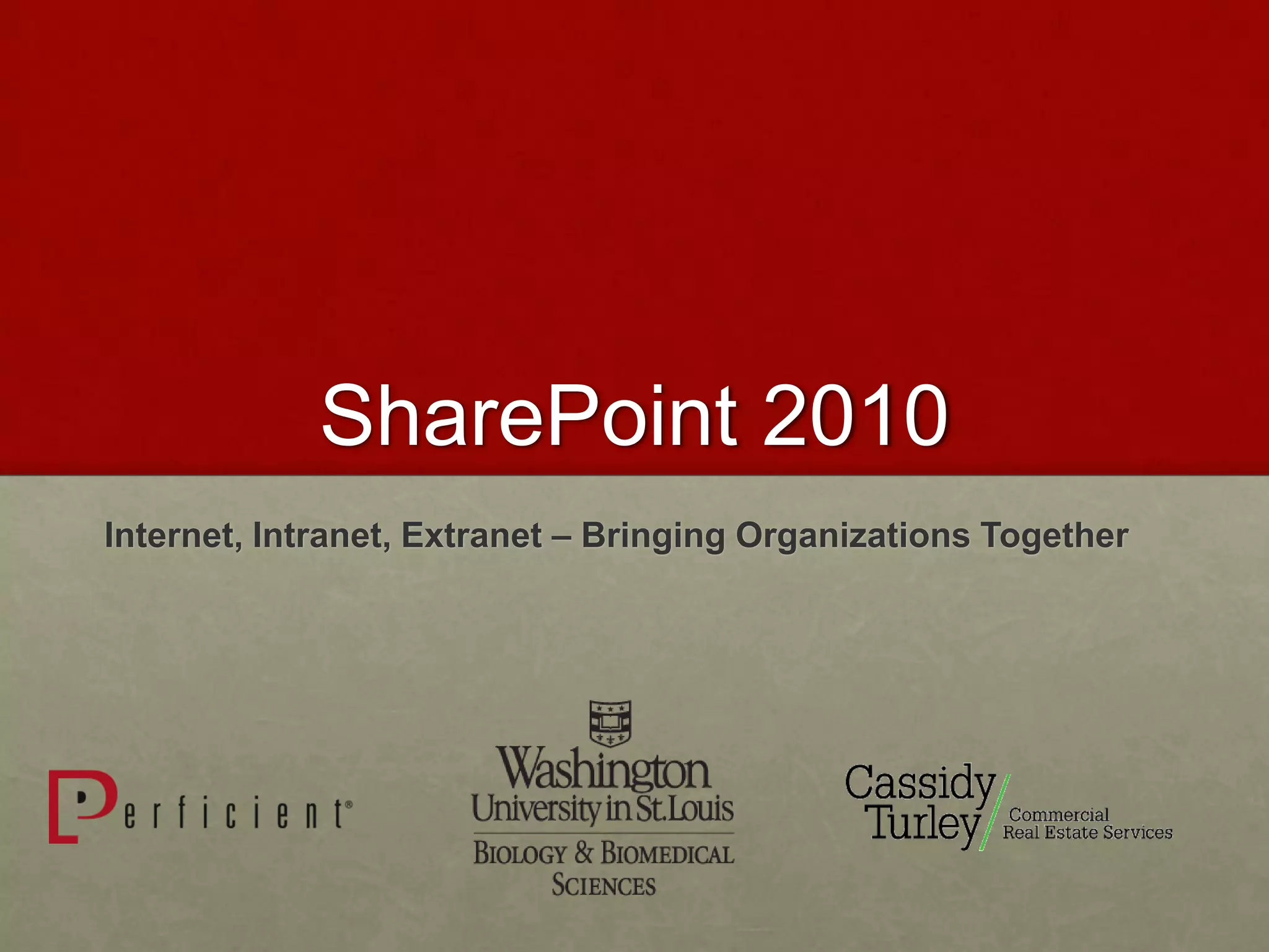 SharePoint: Internet, Intranet, Extranet - Bringing Organizations ...