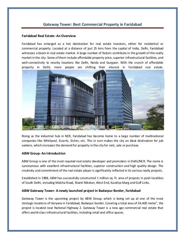 Gateway Tower Badarpur Border Faridabad Delhi South