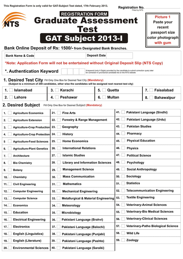 Gat form (gat_sub_2013-i) | PDF