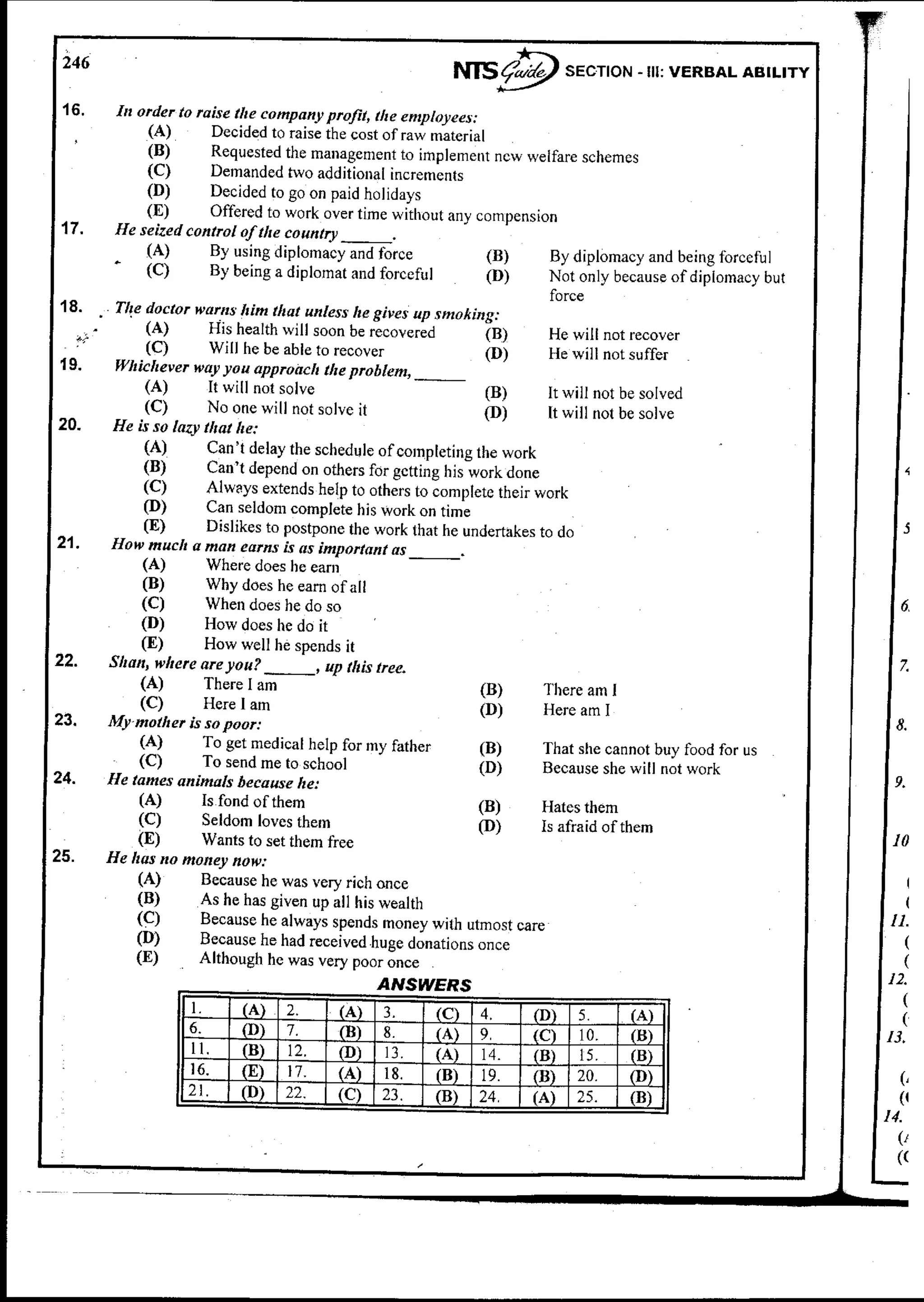 GAT & NTS - Verbal Ability | PDF