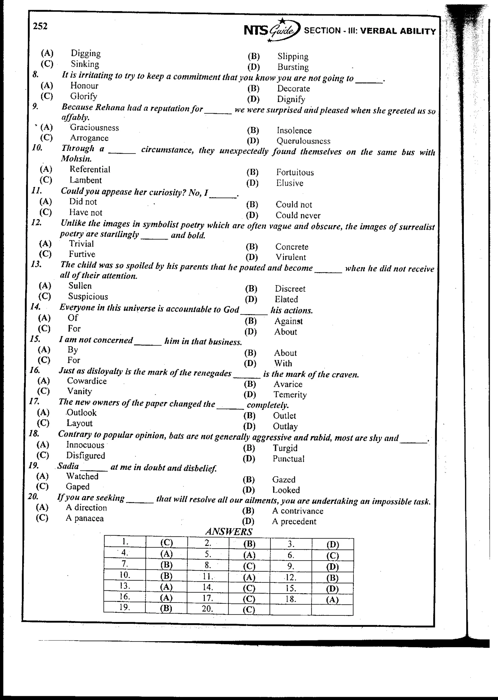 GAT & NTS - Verbal Ability | PDF