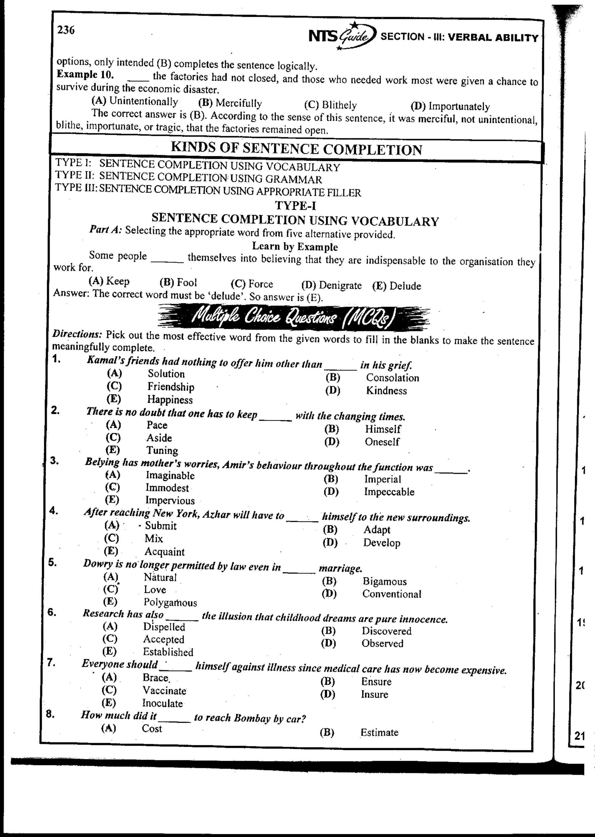 GAT & NTS - Verbal Ability | PDF