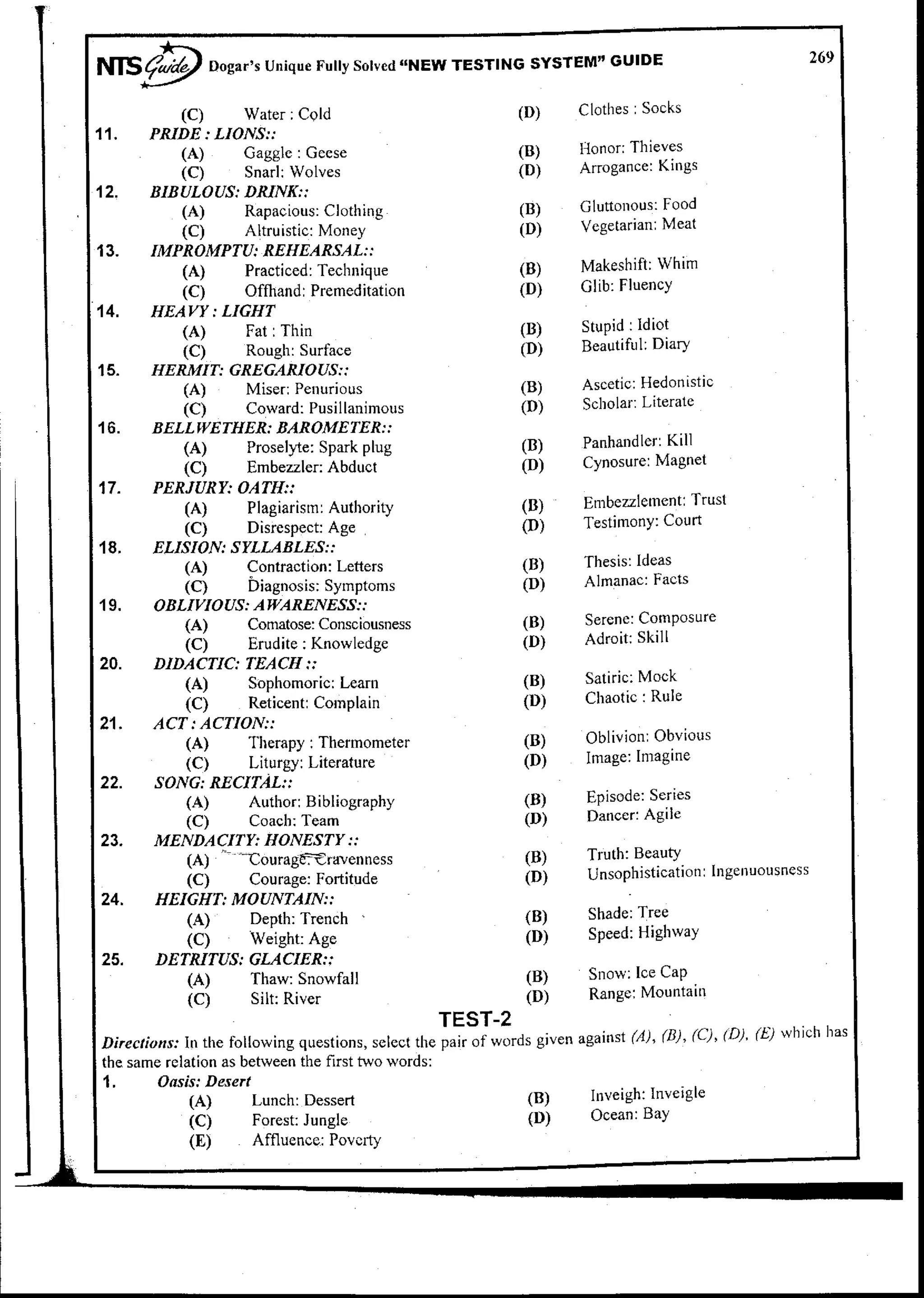GAT & NTS - Verbal Ability | PDF
