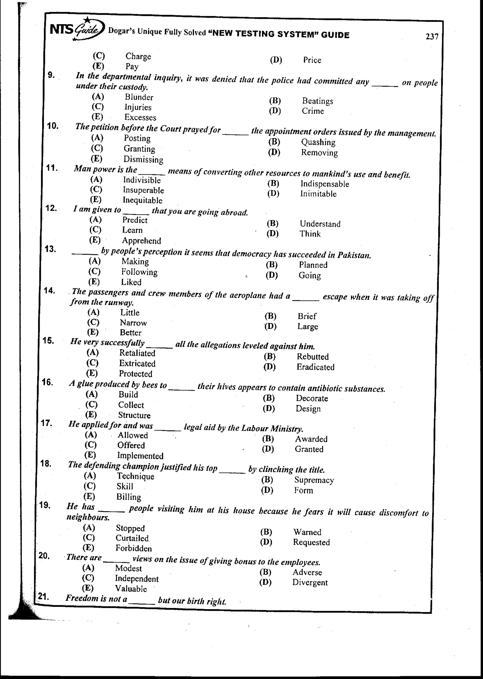 GAT & NTS - Verbal Ability | PDF