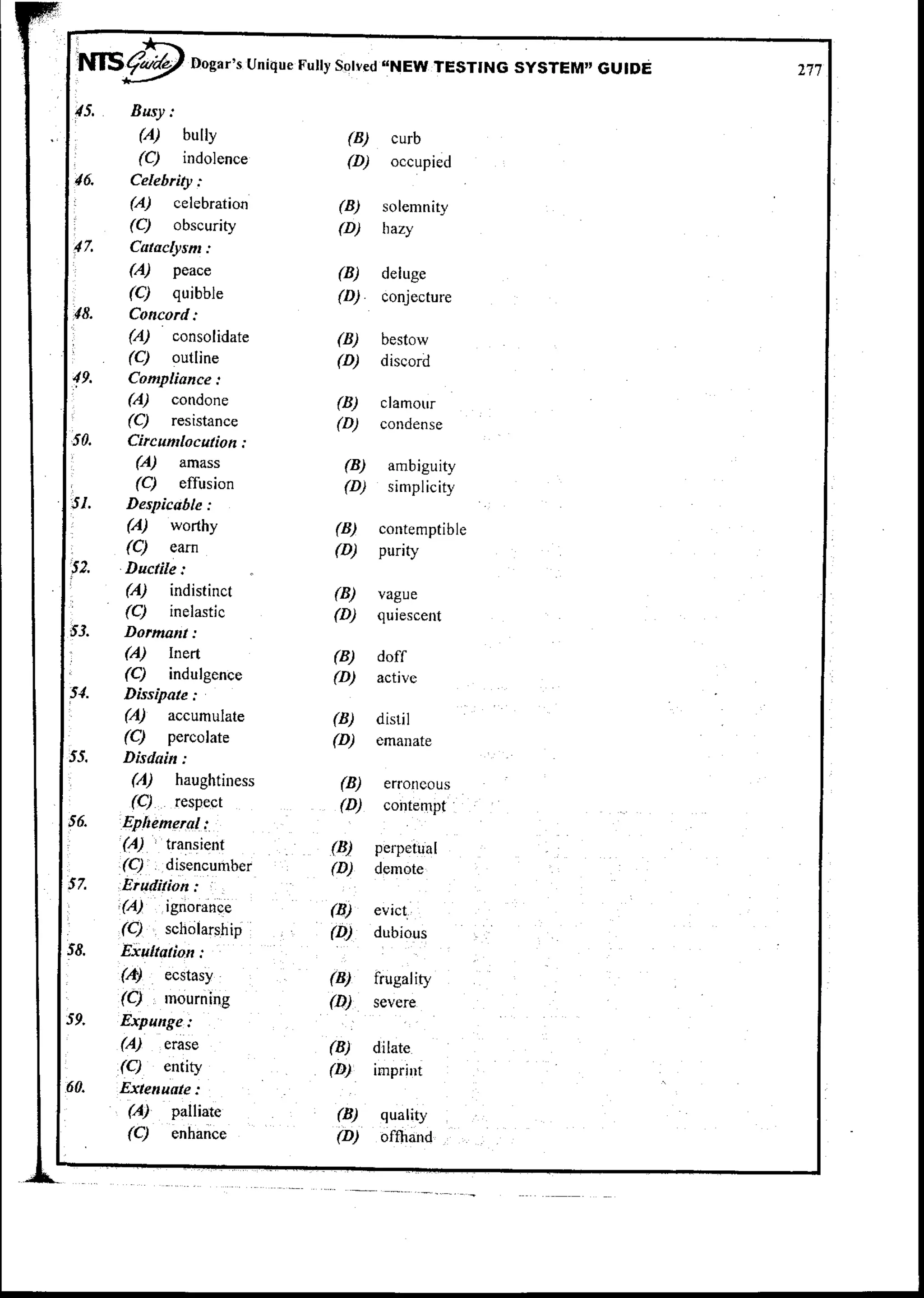 GAT & NTS - Verbal Ability | PDF