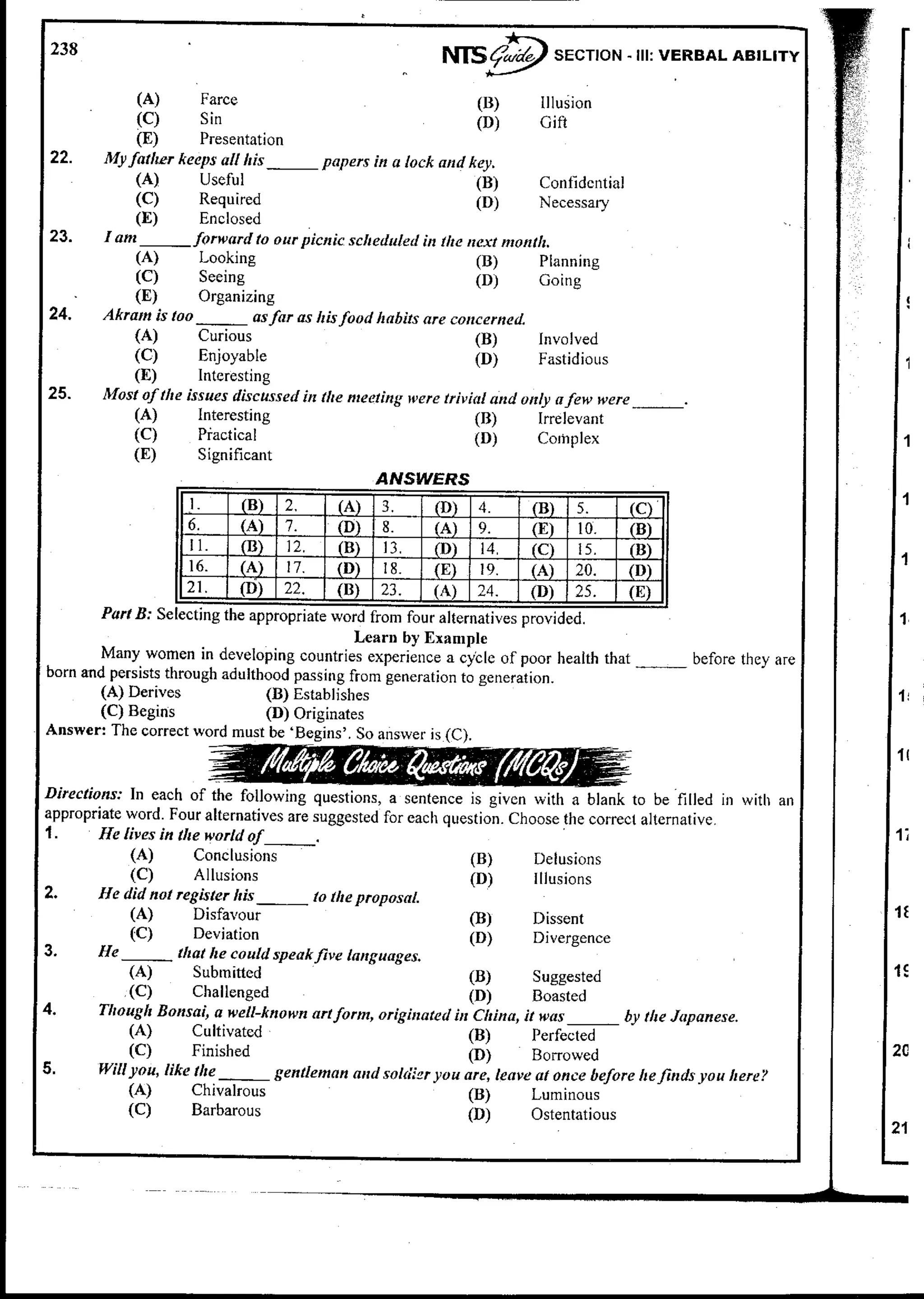 GAT & NTS - Verbal Ability | PDF
