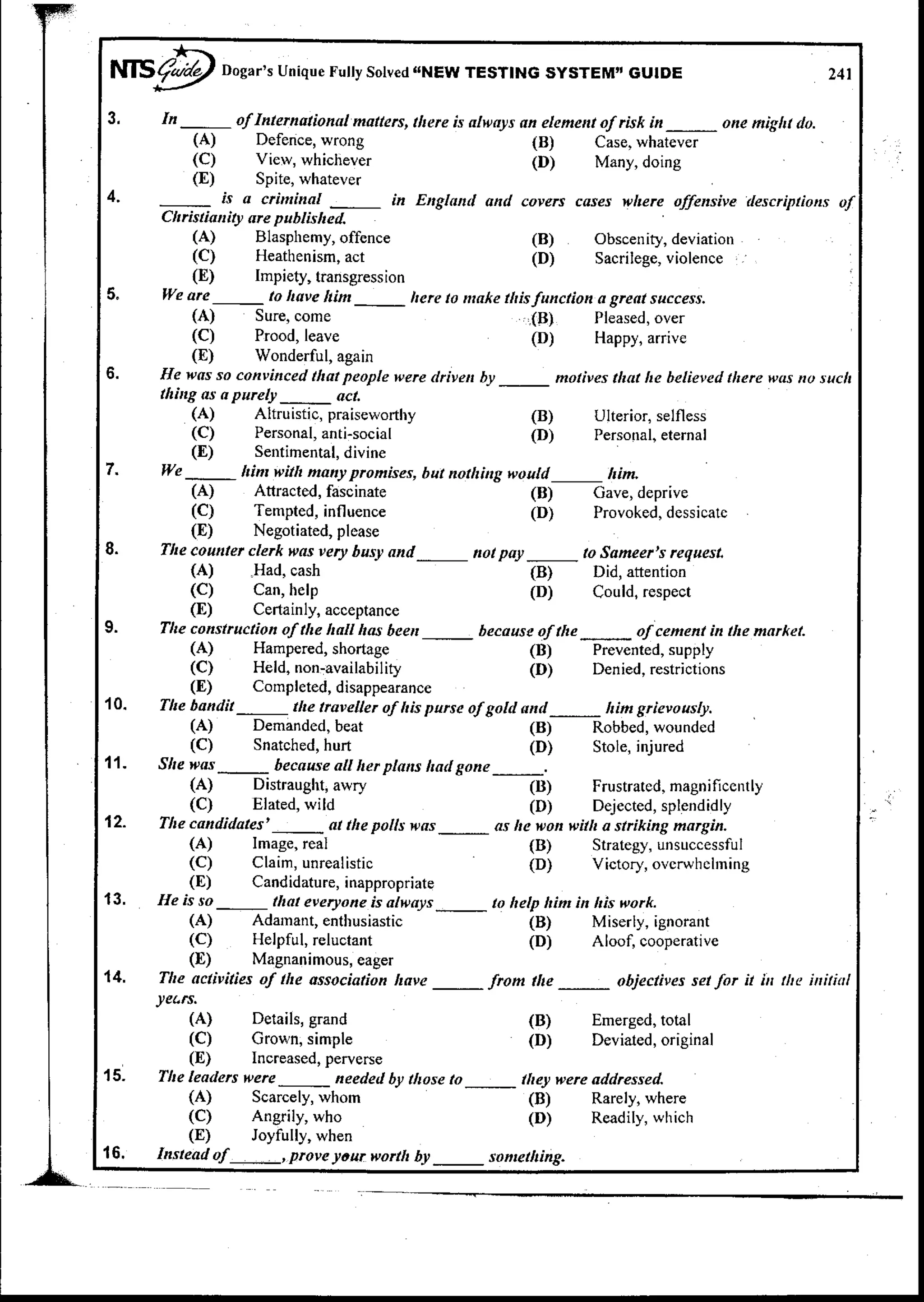 GAT & NTS - Verbal Ability | PDF