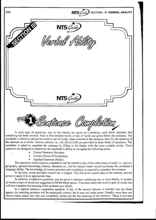 GAT & NTS - Verbal Ability | PDF