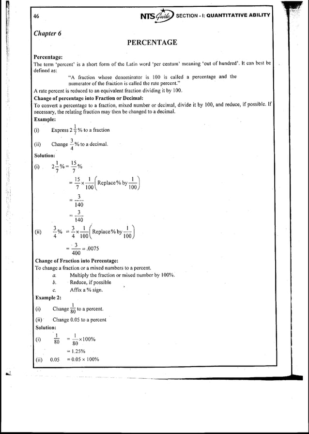 GAT & NTS - Quantitative Ability | PDF
