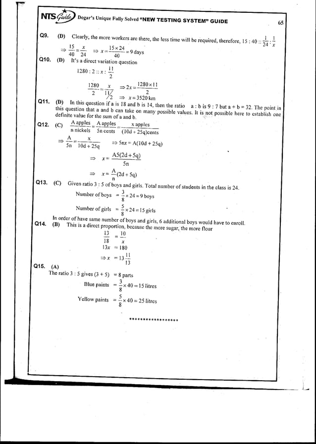GAT & NTS - Quantitative Ability | PDF
