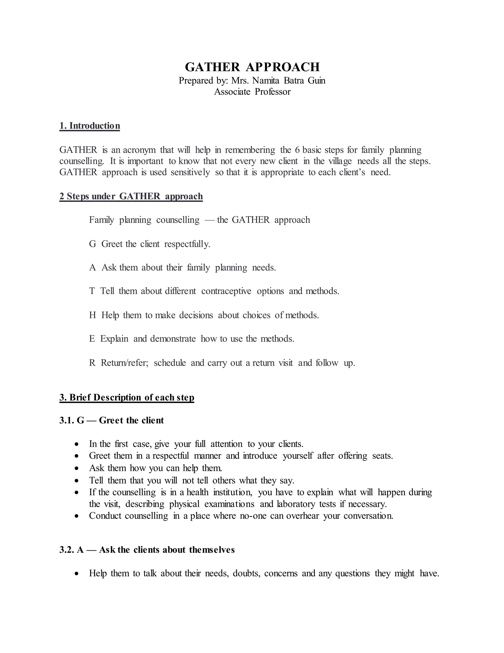 GATHER approach | DOCX