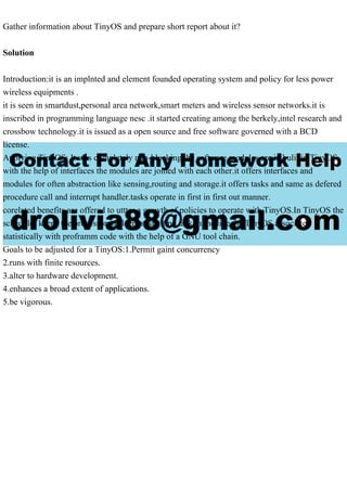 Gather information about TinyOS and prepare short report about it.pdf