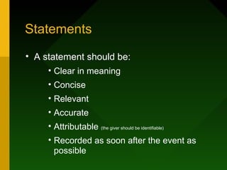 Gathering and managing evidence | PPT