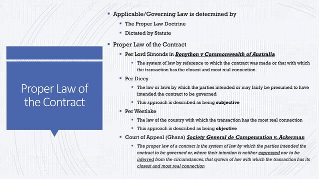 Proper Law of the Contract - Conflict of Laws | PDF | Legal Services ...