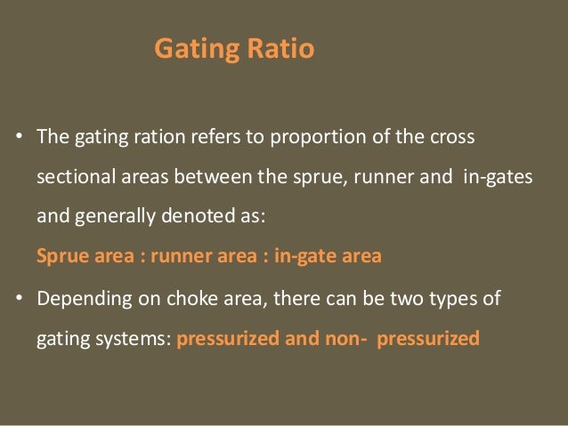Gating system :- CASTING PROCESSES
