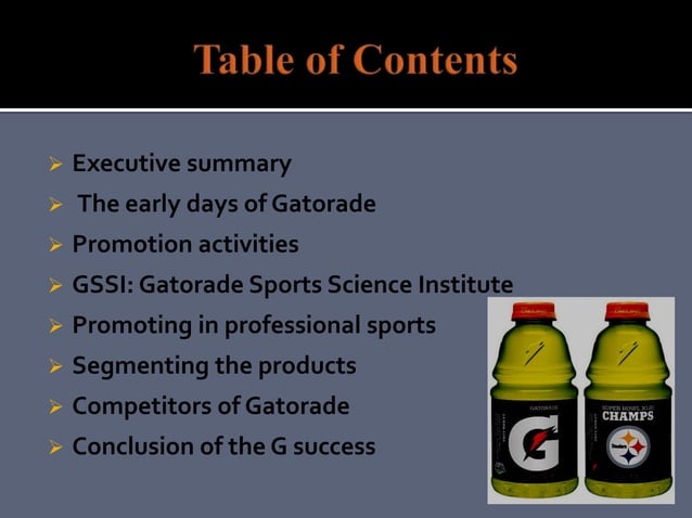 Gatorade presentation | PPTX | Food & Drink
