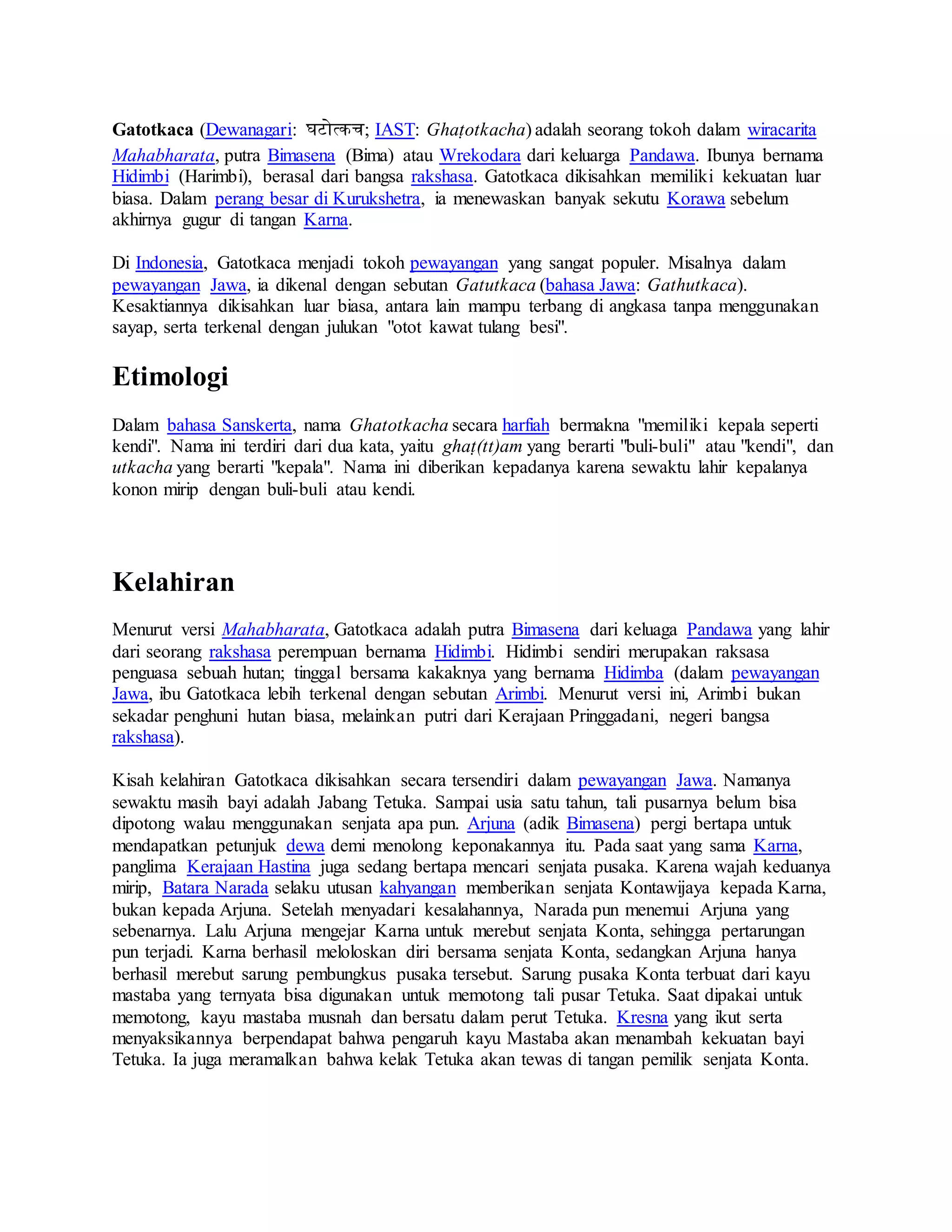 Gatotkaca | DOCX