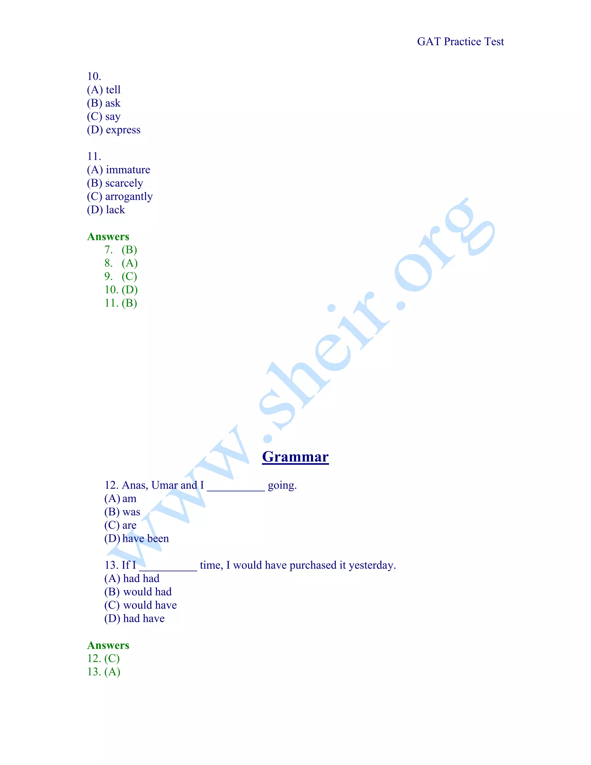 Gat sample paper | PDF