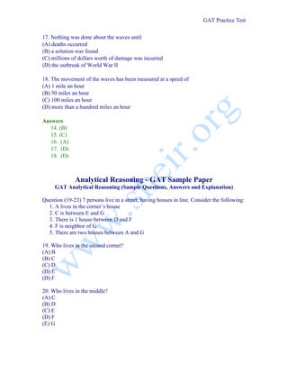 Gat sample paper | PDF