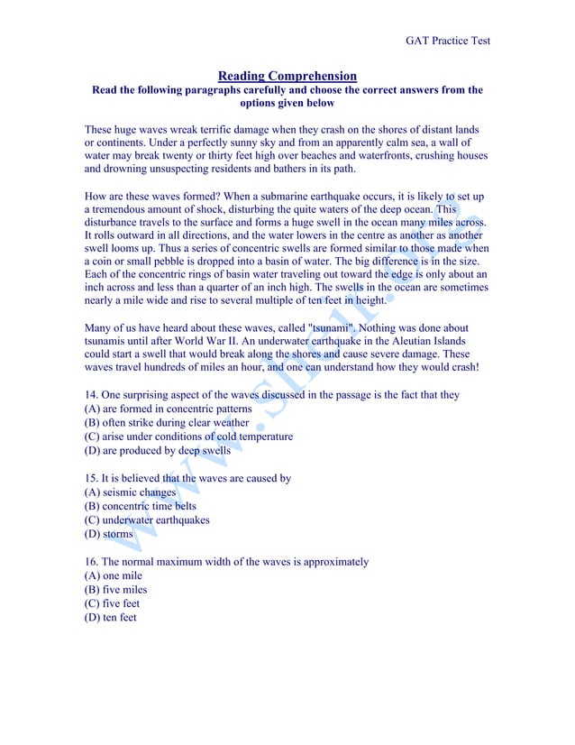 Gat sample paper | PDF