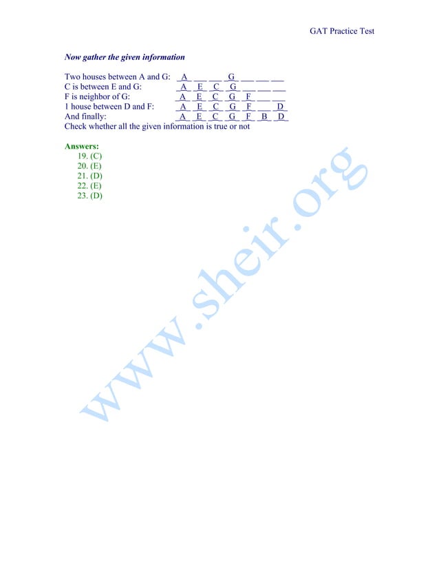 Gat sample paper | PDF
