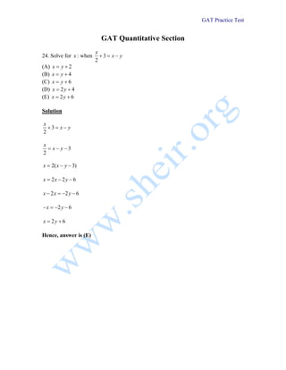 Gat sample paper | PDF