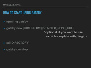 Build static websites with Gatsby.JS