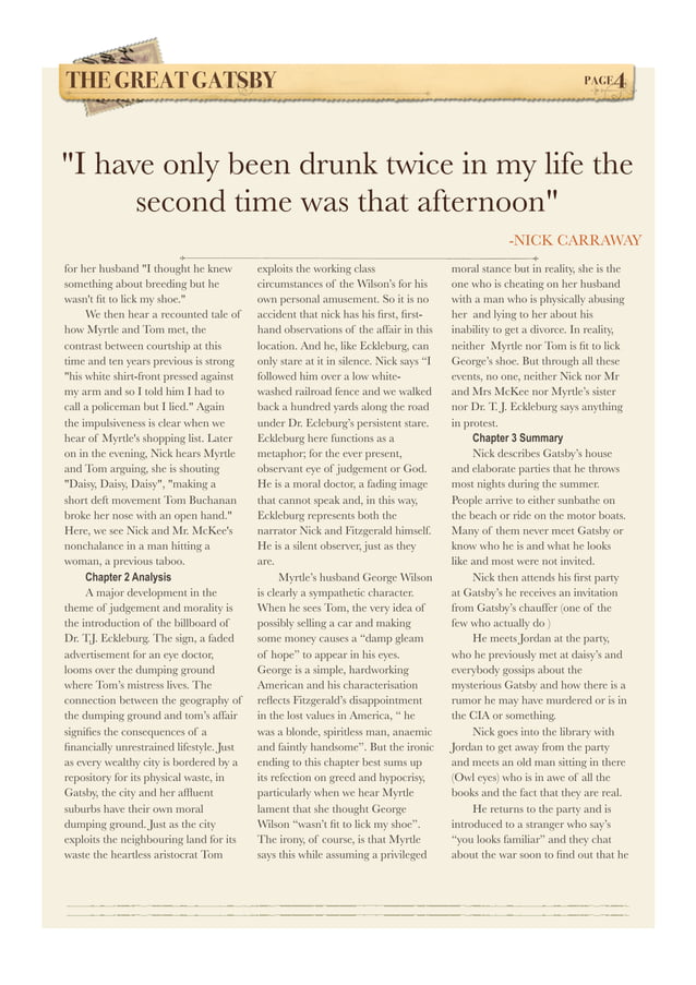 The Great Gatsby Analysis | PDF