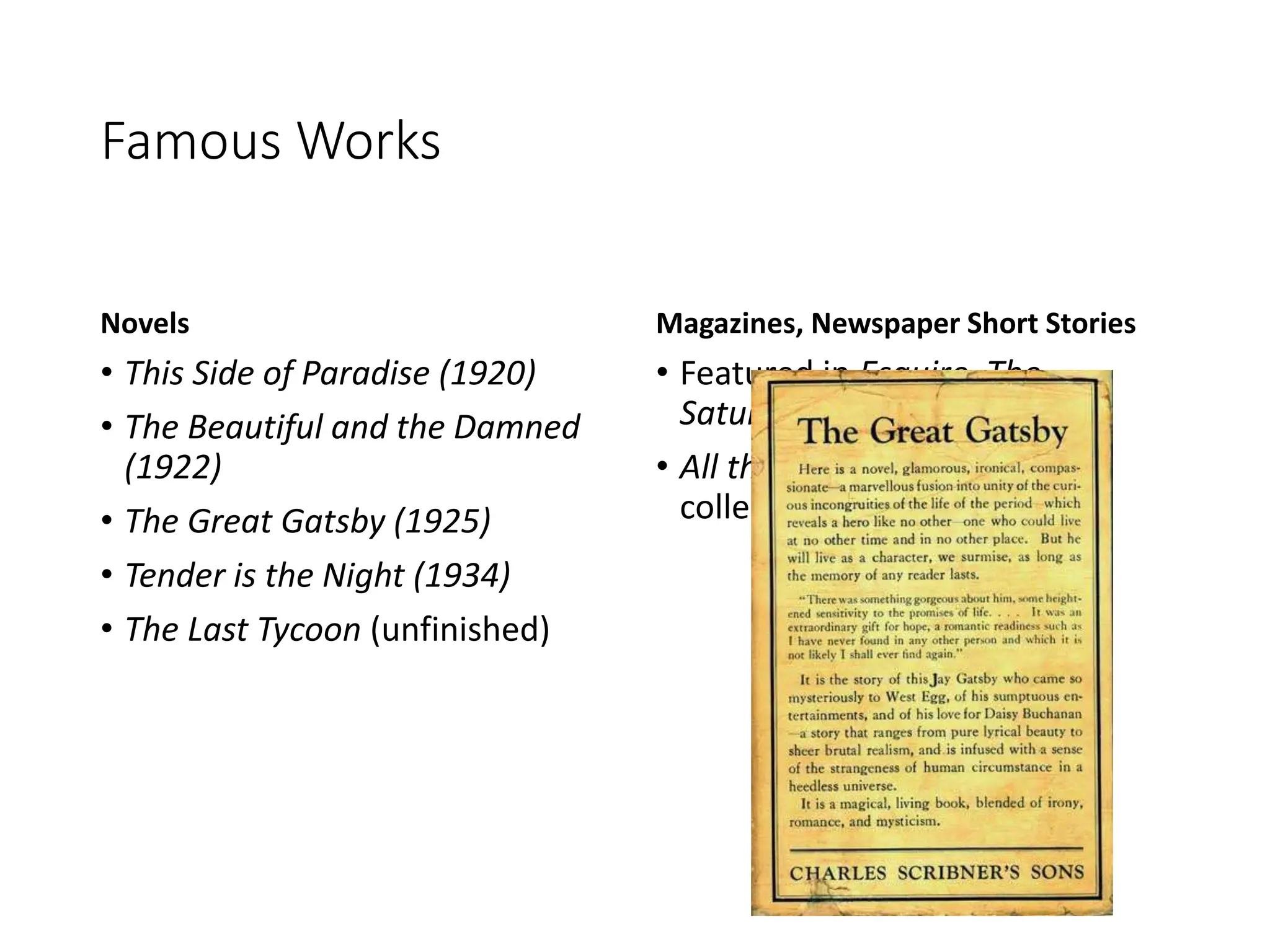 The great gatsby background and information.pptx | Jazz | Music