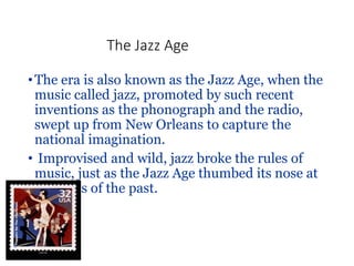 The great gatsby background and information.pptx | Jazz | Music