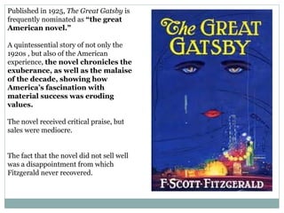 The Great Gatsby Introduction power point | PPTX